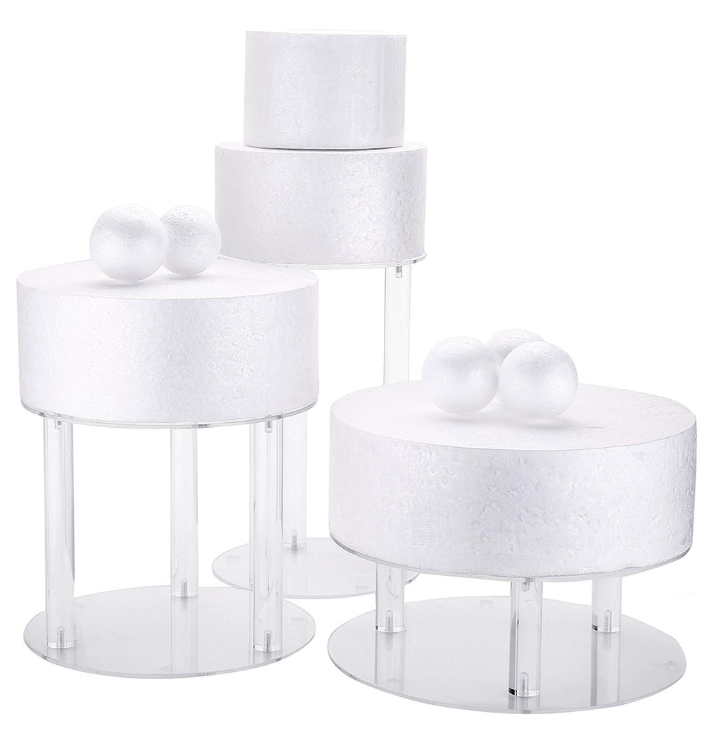 Jusalpha 3 Tier Acrylic Glass Round Wedding Cake Stand